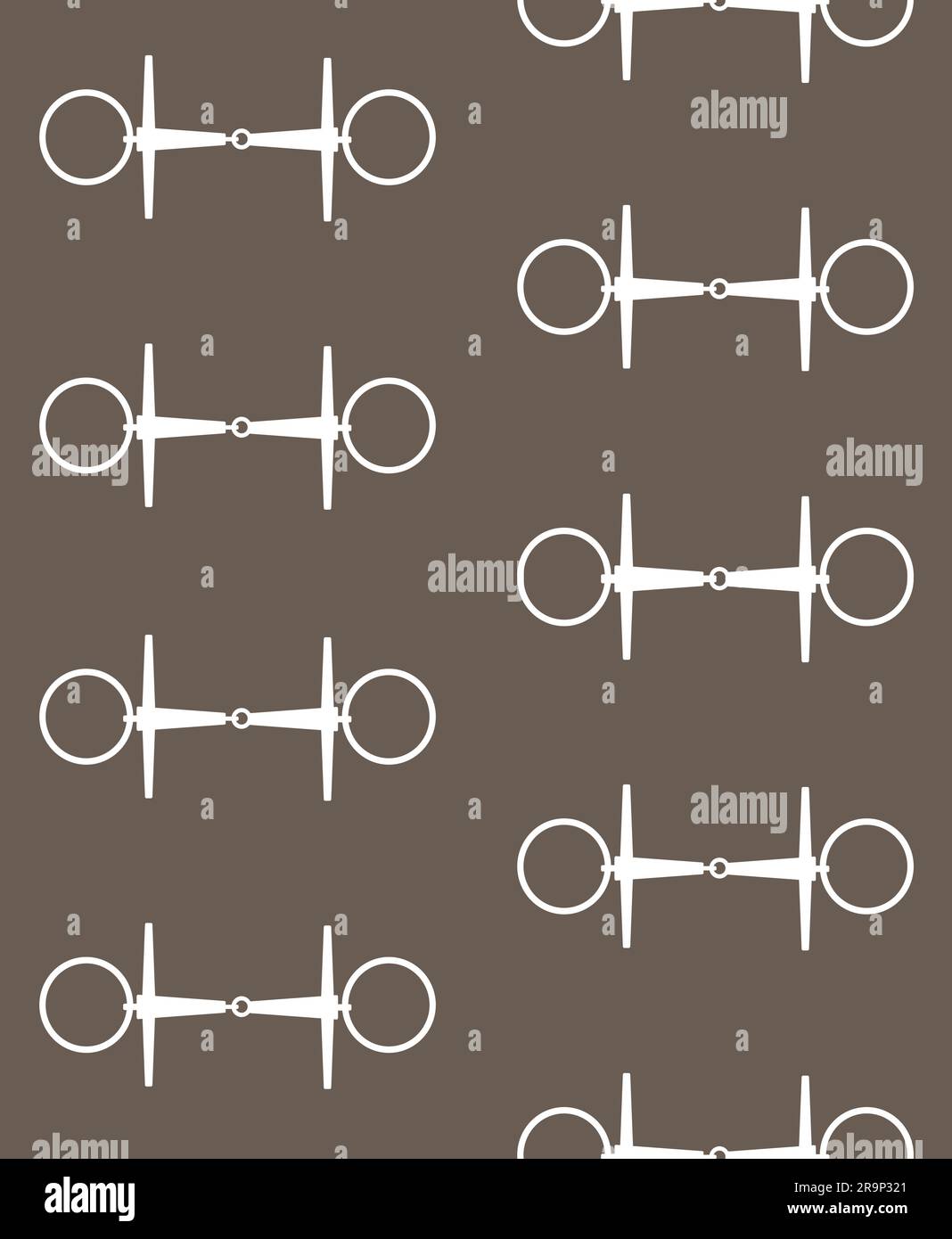 Vector seamless pattern of flat horse equestrian bit silhouette ...