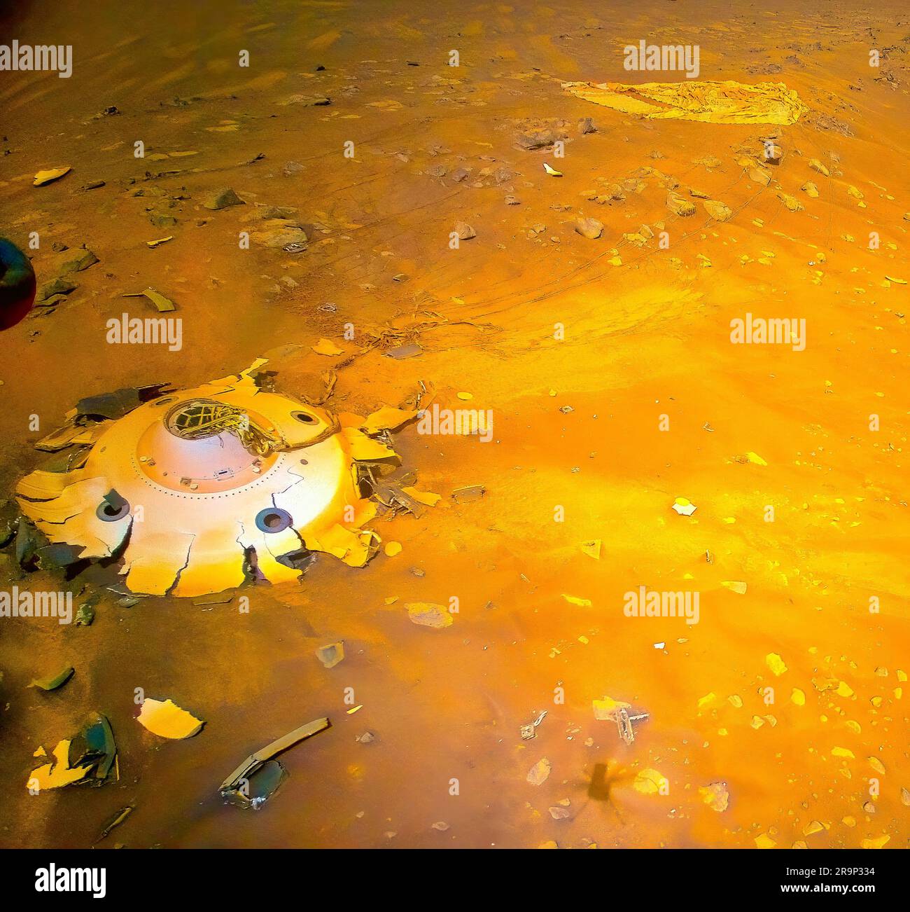 Scenics in planet Mars. Digital enhancement of a NASA image. Media ...