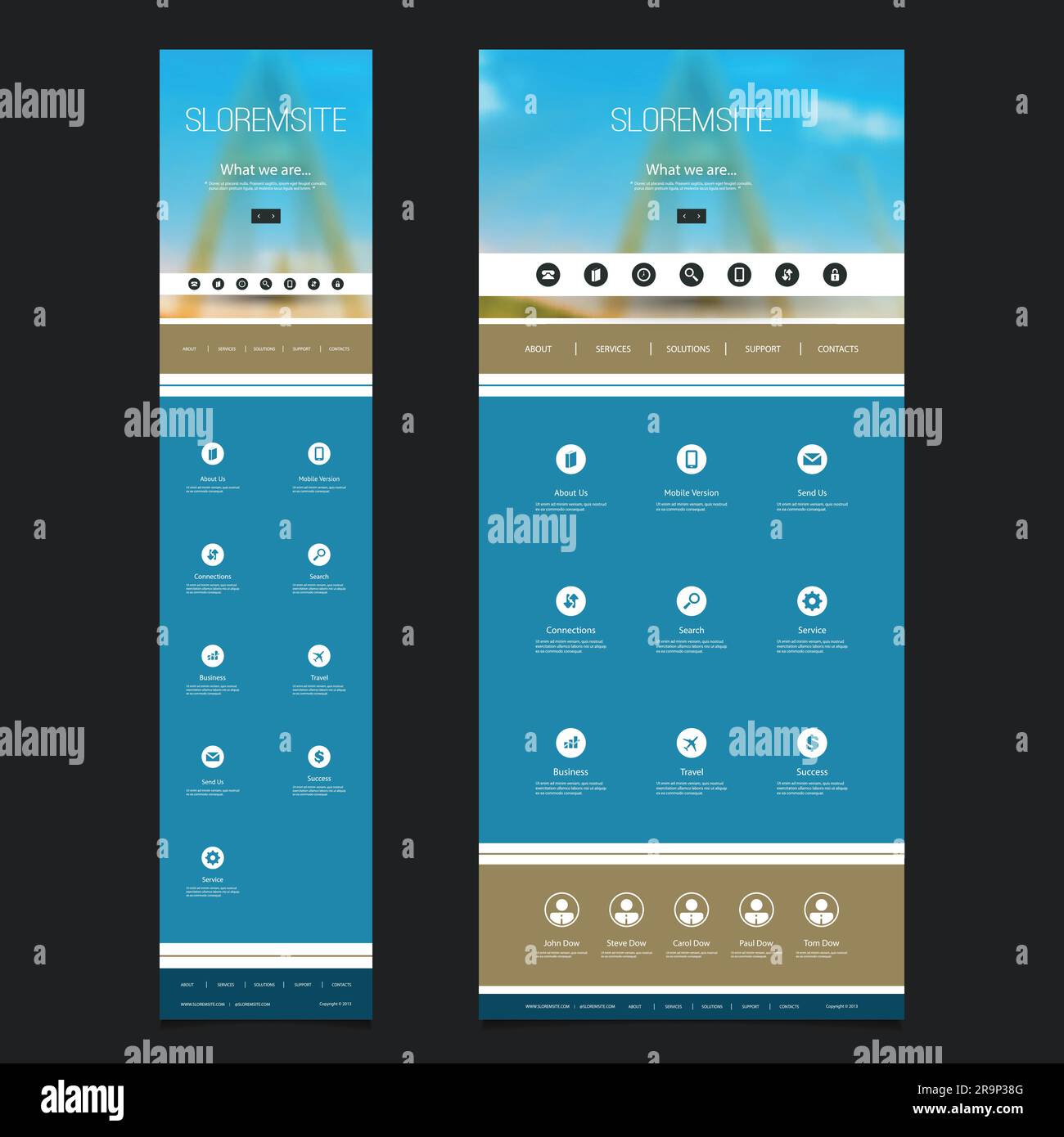 Responsive One Page Website Template with Blurred Background - Bridge ...