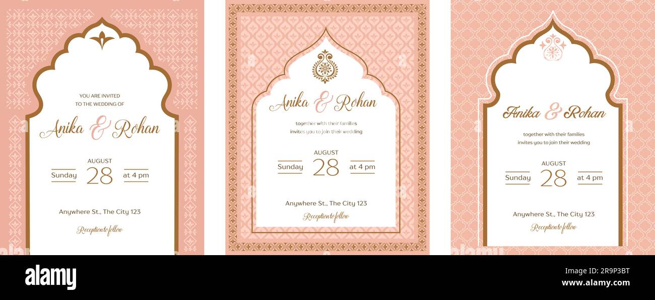 Indian Wedding Invitation and Save the date templates set. Exotic ...