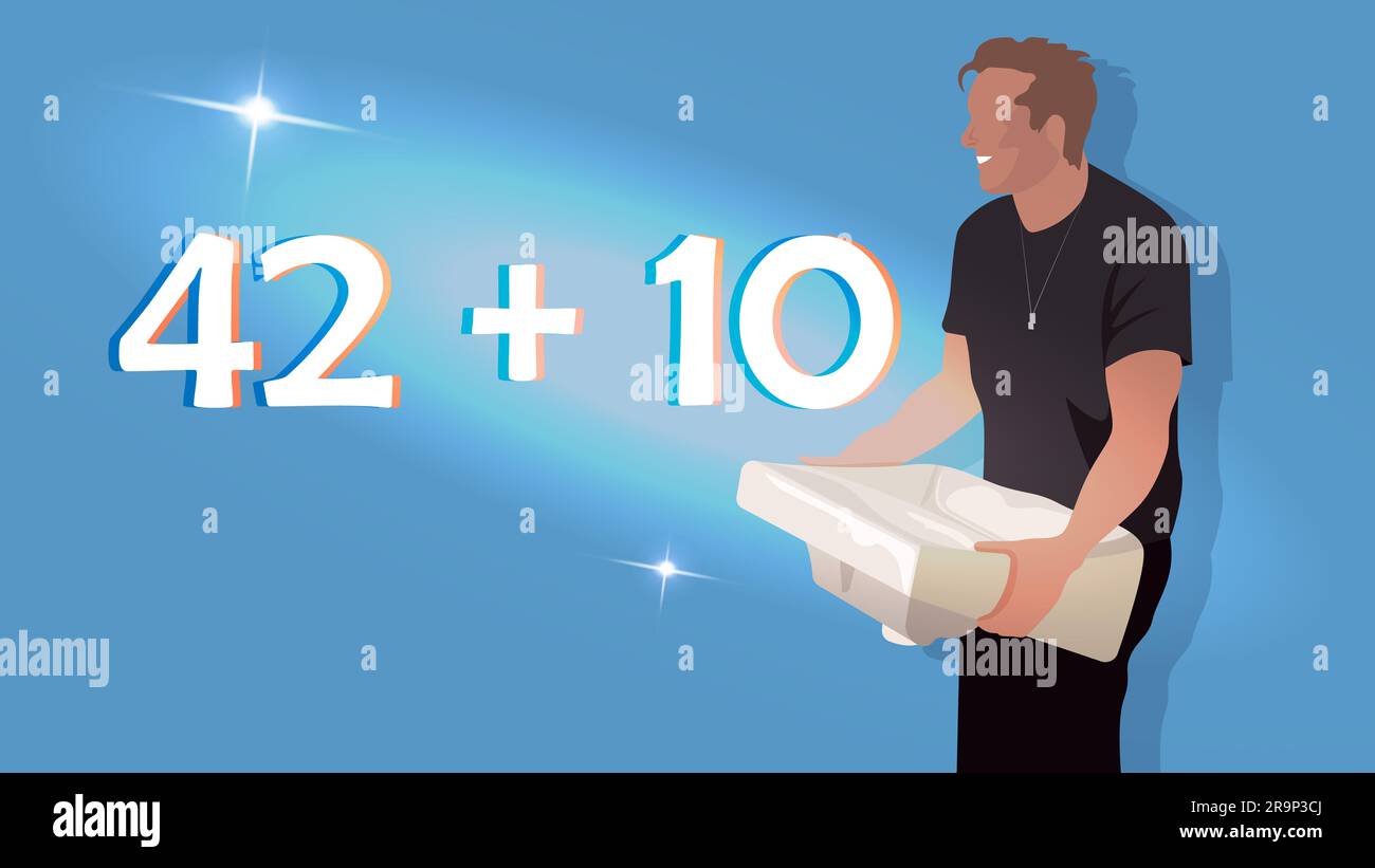 June 28, 2023, Elon Musk wrote a new tweet 42 plus 10. A comic ...