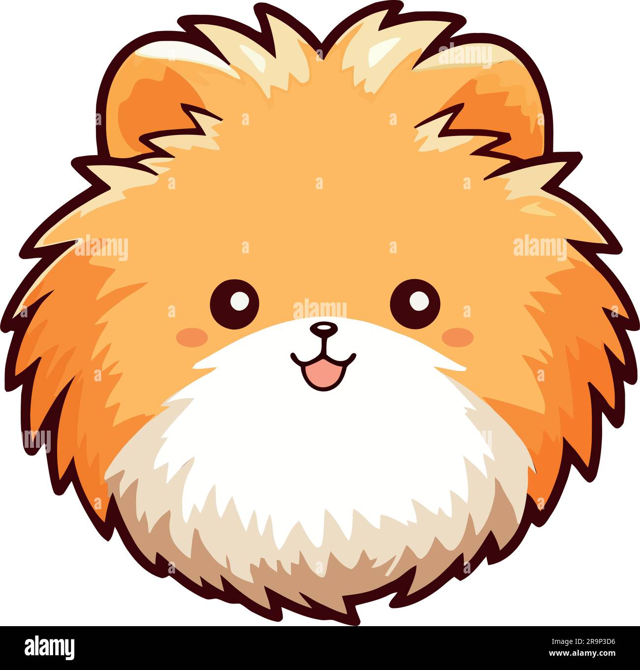 Fluffy dog white pomeranian Stock Vector Images - Alamy