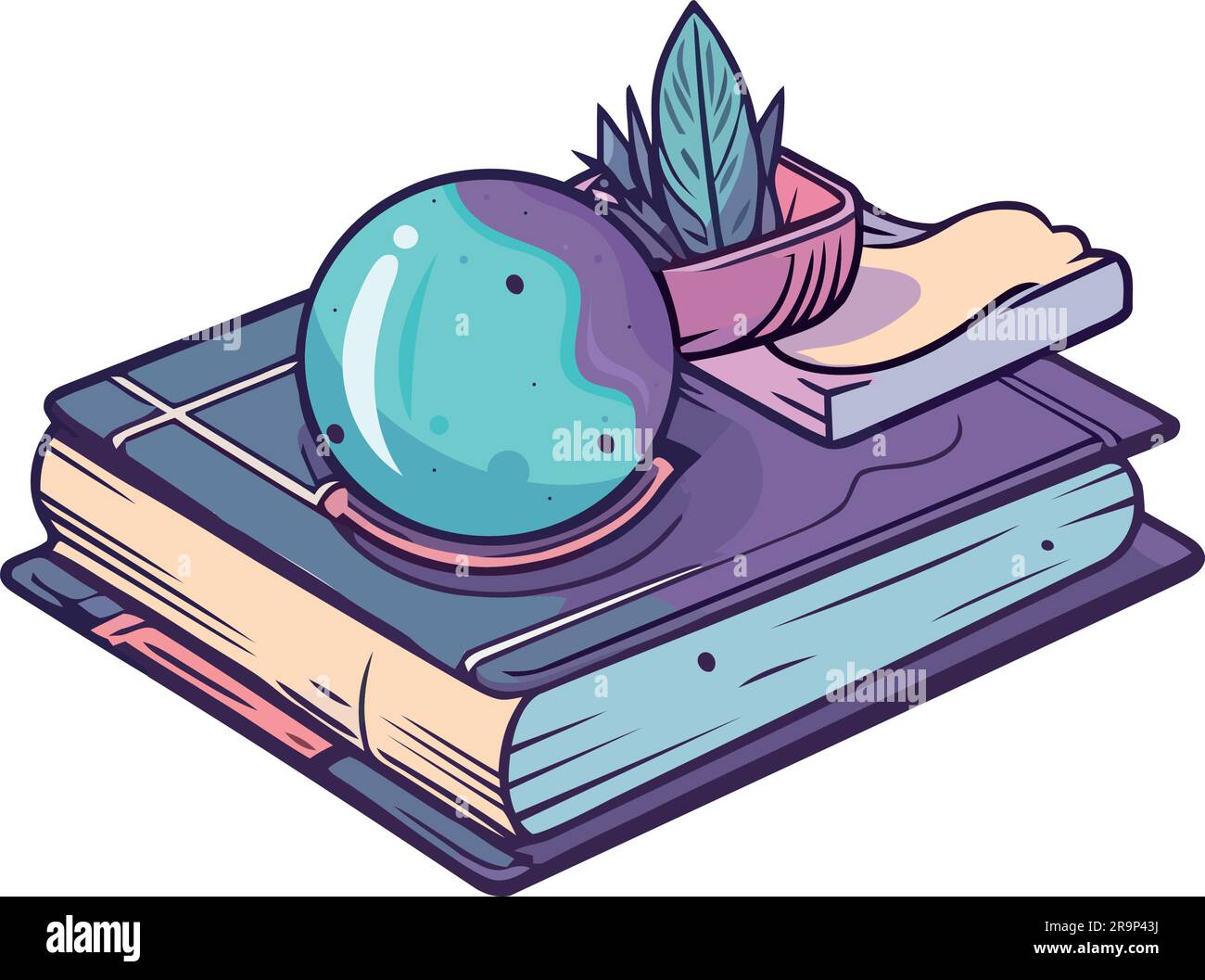 Stack of old textbook over white Stock Vector Image & Art - Alamy