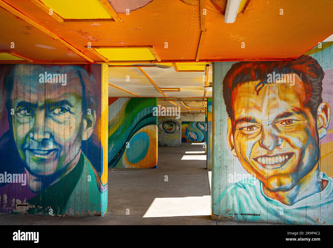 Decorative Wall Painting On A High-rise Building In Berlin-Kreuzberg ...