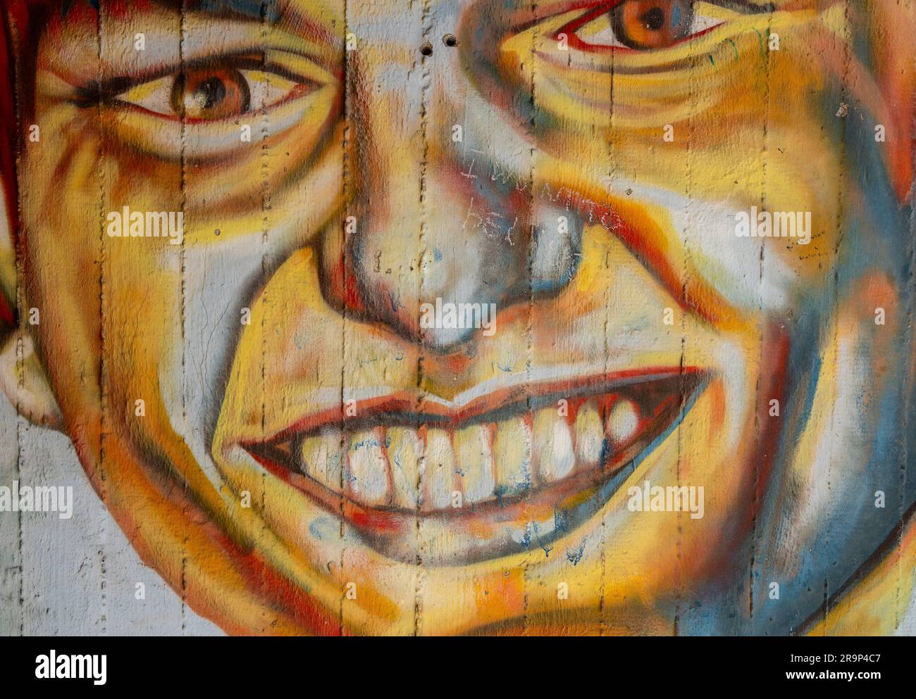 Decorative Wall Painting On A High-rise Building In Berlin-Kreuzberg ...