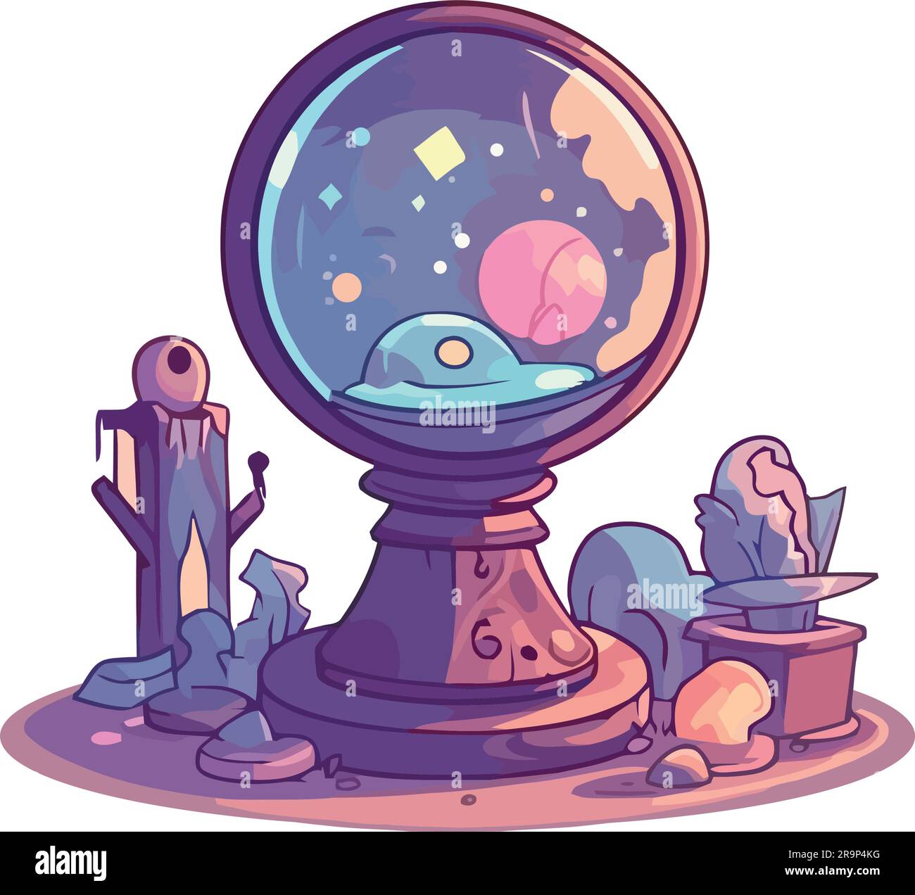 Magic crystal ball over white isolated Stock Vector Image & Art - Alamy