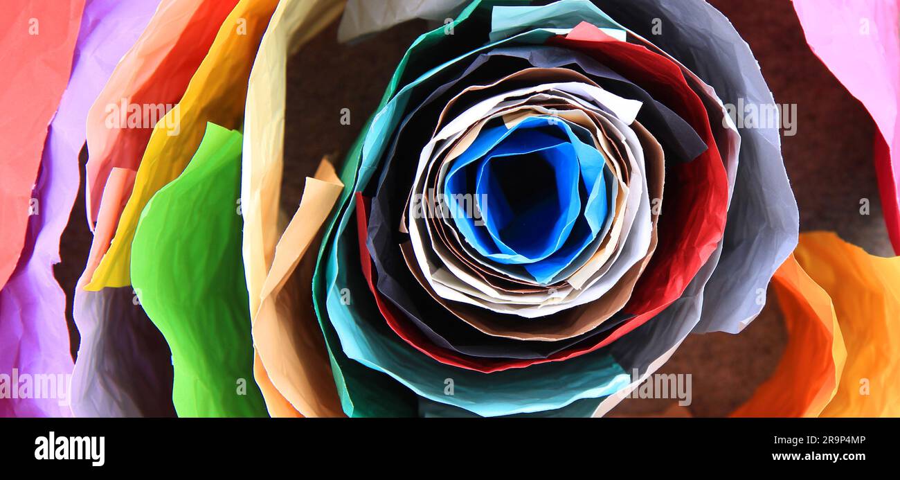 color paper roll as very nice rainbow background Stock Photo - Alamy