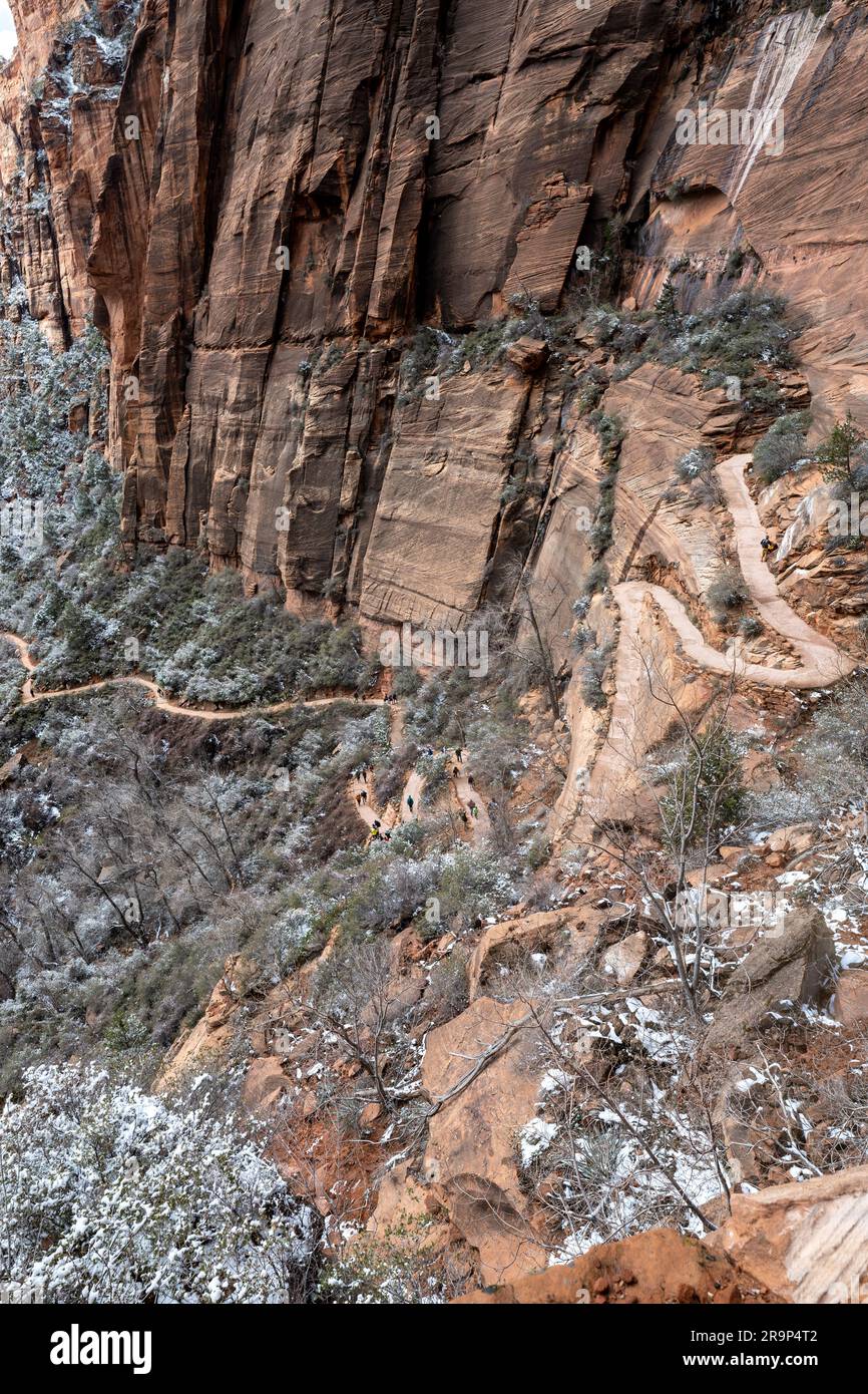 Switchbacks angels landing trail hi-res stock photography and images ...