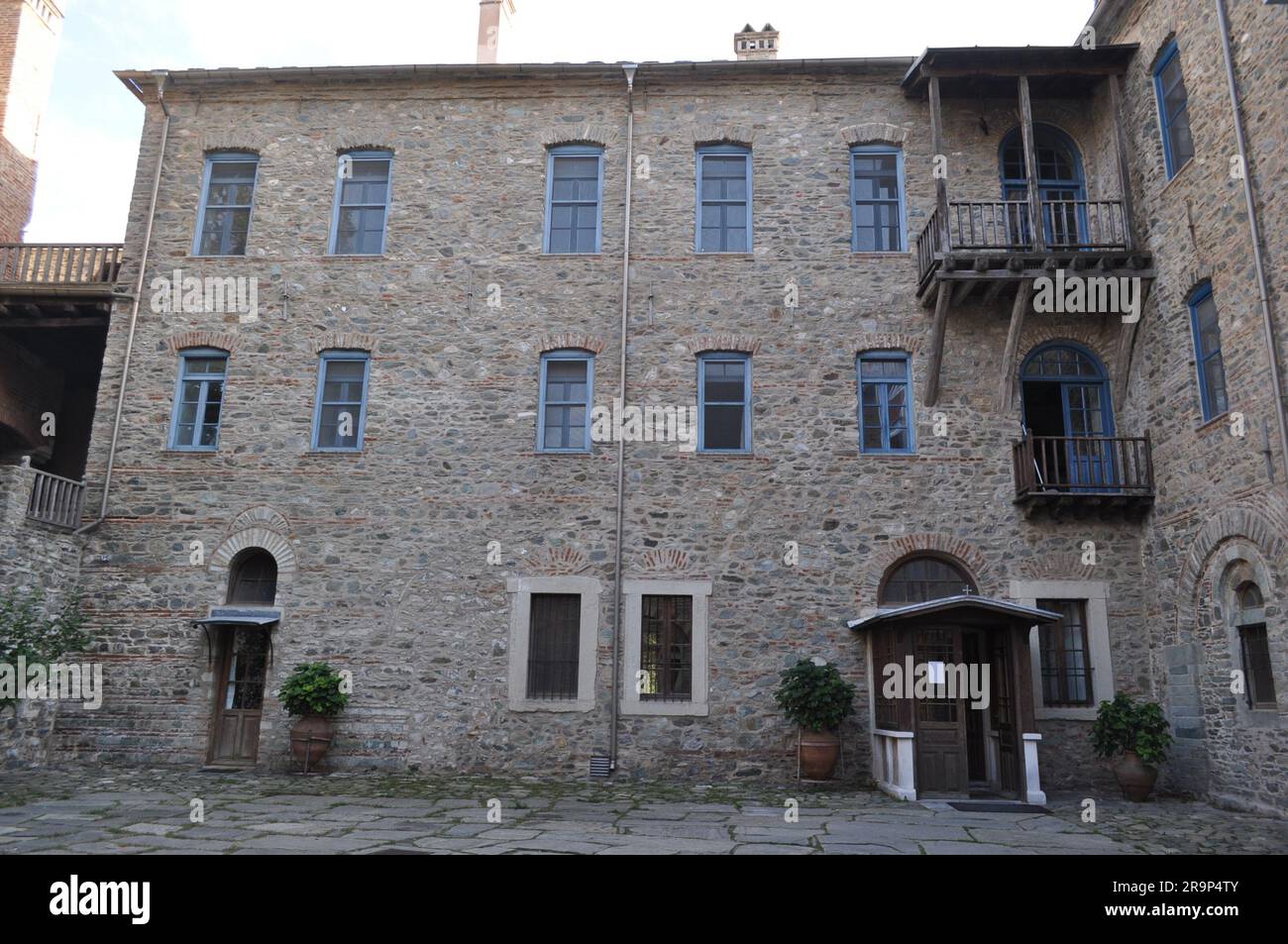 The Monastery of Iviron is a monastery built on Mount Athos Stock Photo ...
