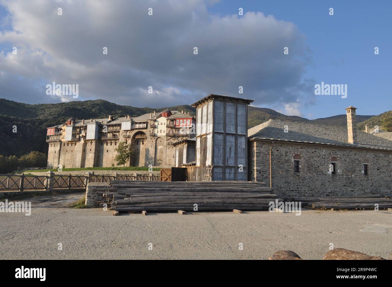The Monastery of Iviron is a monastery built on Mount Athos Stock Photo ...