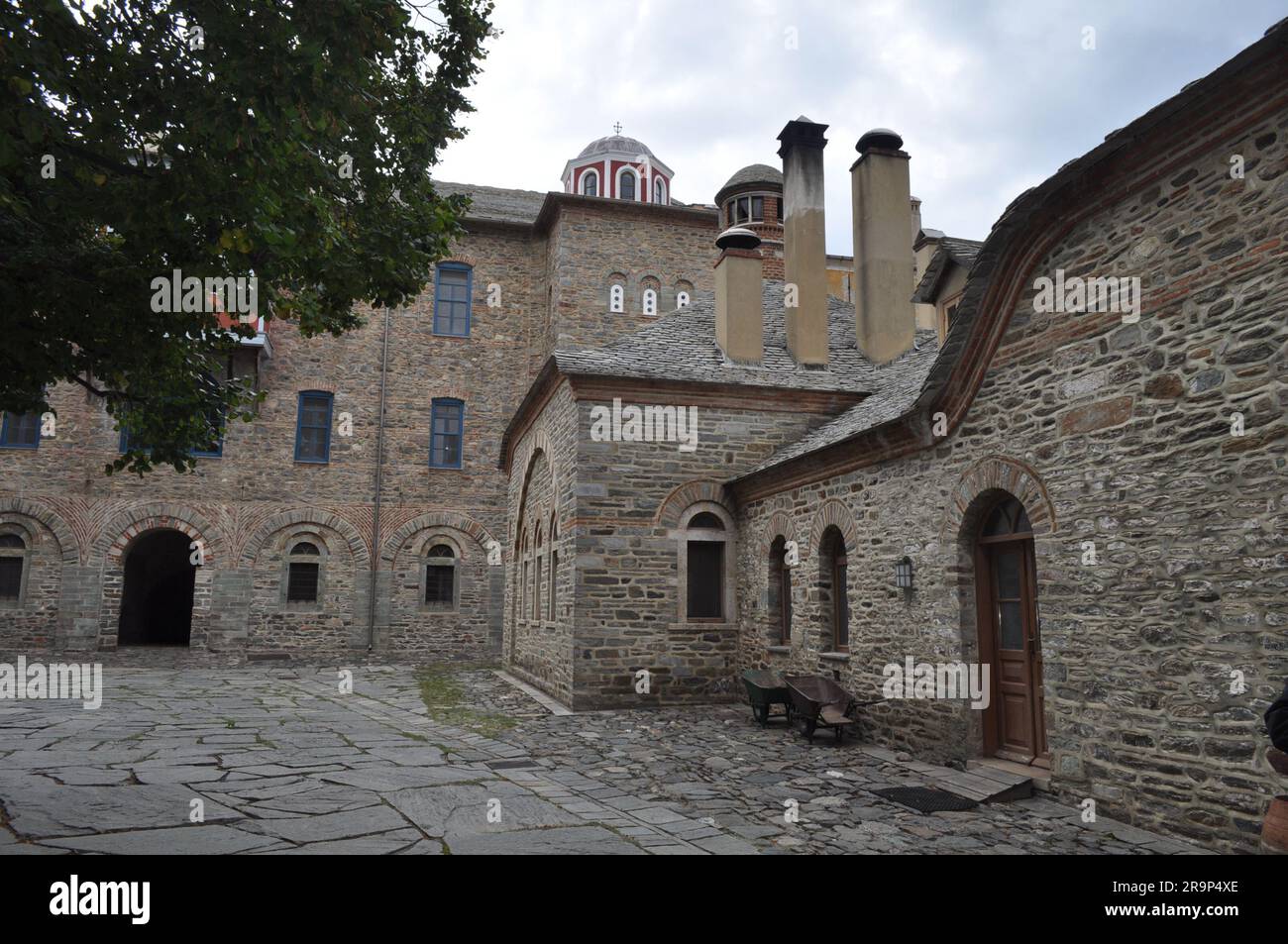 The Monastery of Iviron is a monastery built on Mount Athos Stock Photo ...