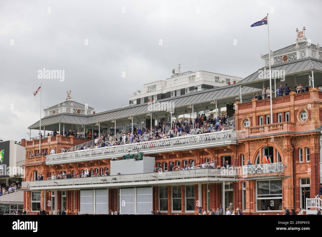 The Marylebone Cricket Club members stand during the LV= Insurance ...
