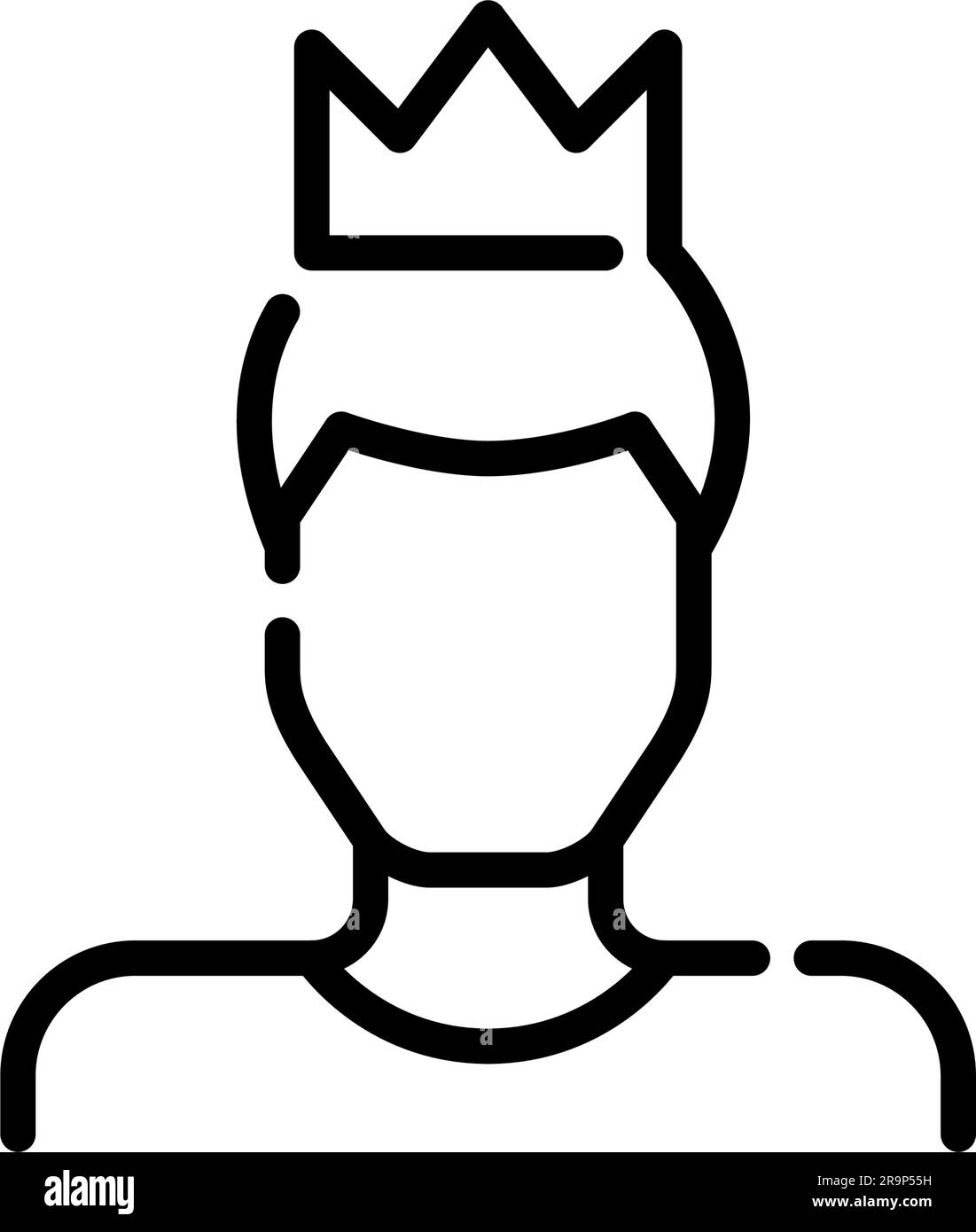 Male avatar with crown on her head. Premium user, luxury service. Pixel ...