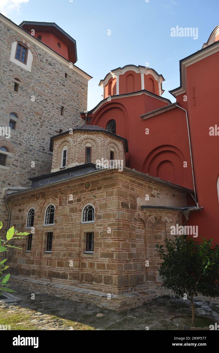 The Monastery of Iviron is a monastery built on Mount Athos Stock Photo ...