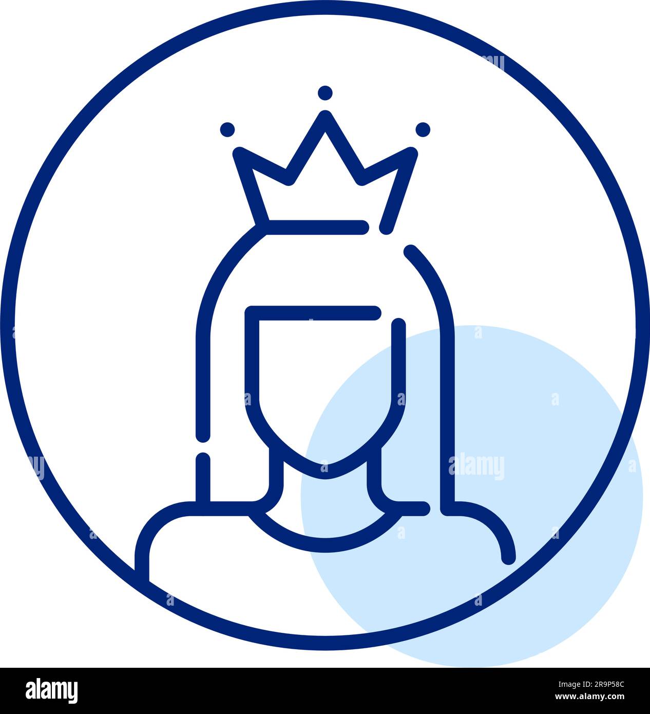 Premium user avatar. Woman with crown on her head. Pixel perfect icon ...