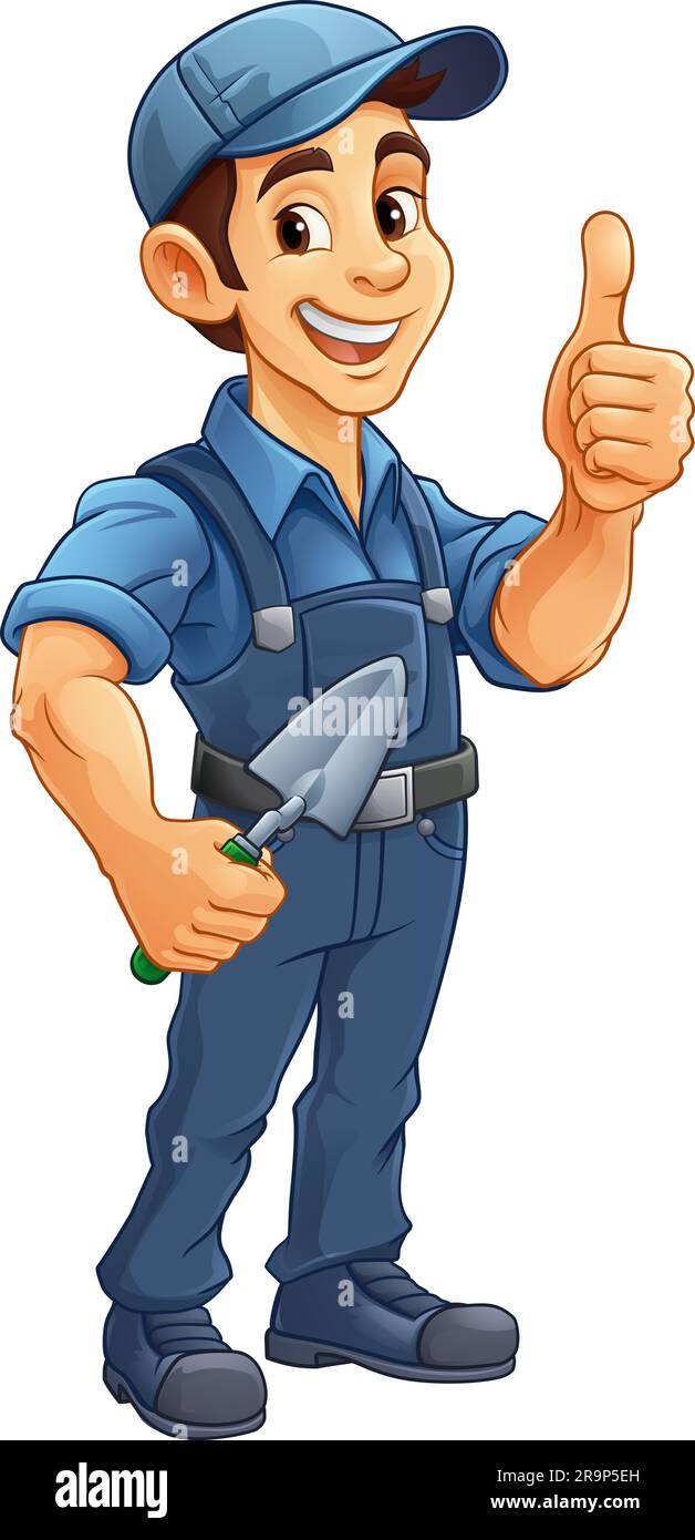 Bricklayer Mascot Tool Mason Construction Mascot Stock Vector Image ...