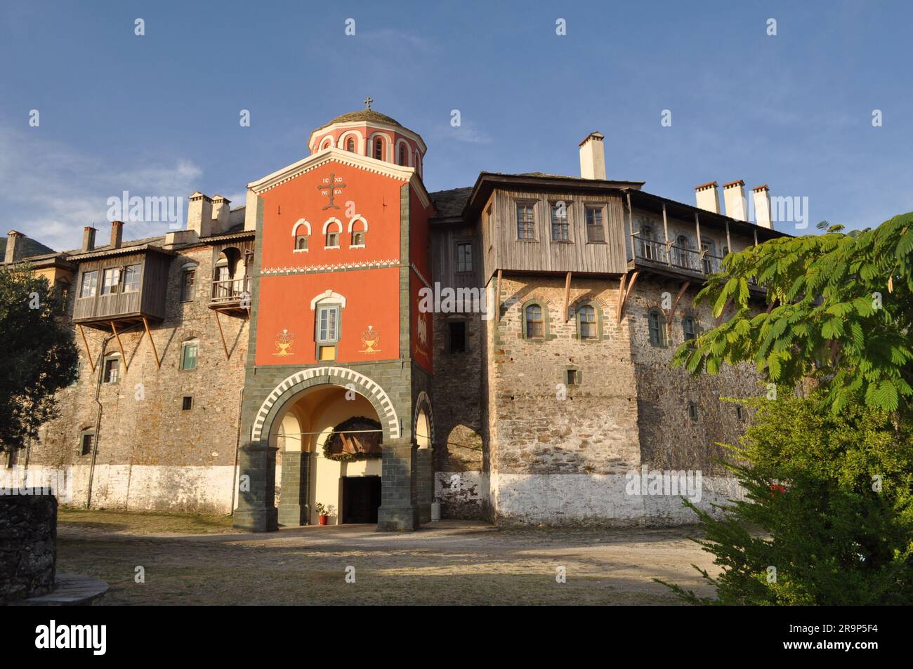 The Monastery of Iviron is a monastery built on Mount Athos Stock Photo ...
