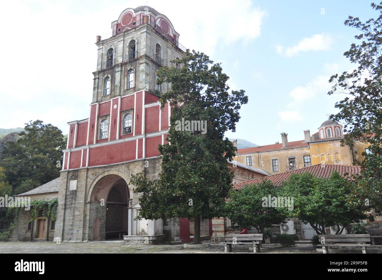 The Monastery of Iviron is a monastery built on Mount Athos Stock Photo ...