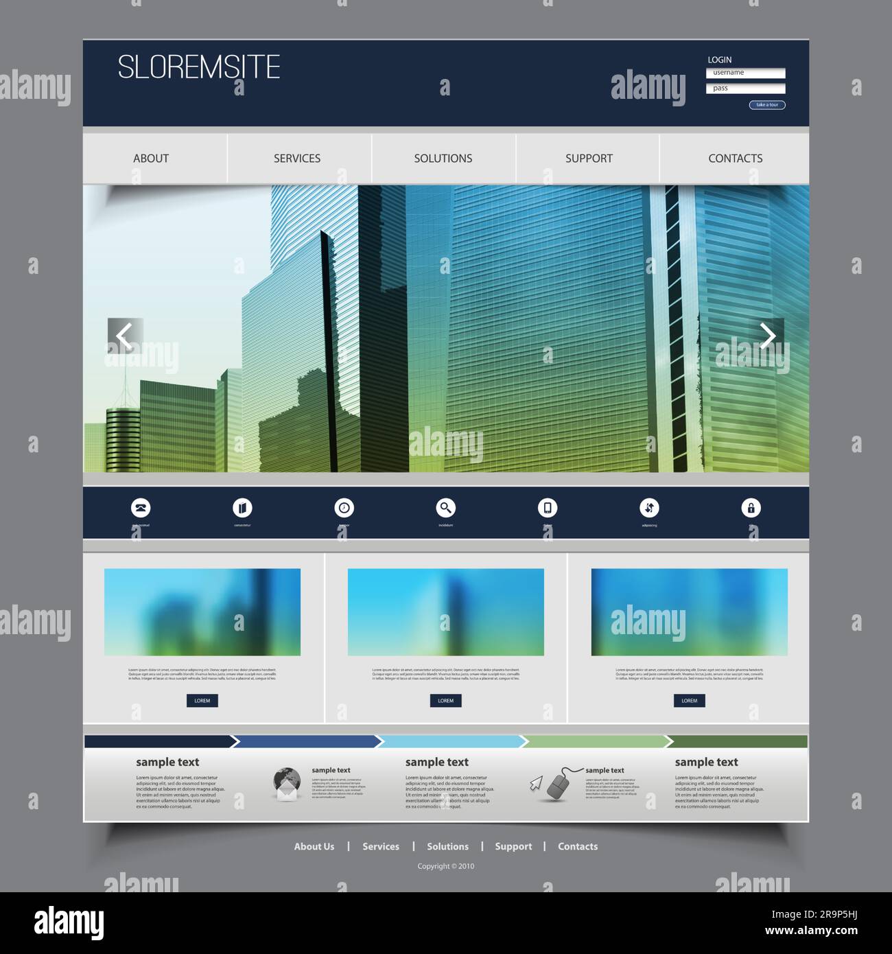 Website Template Design for Your Business with Skyscrapers - Vector ...