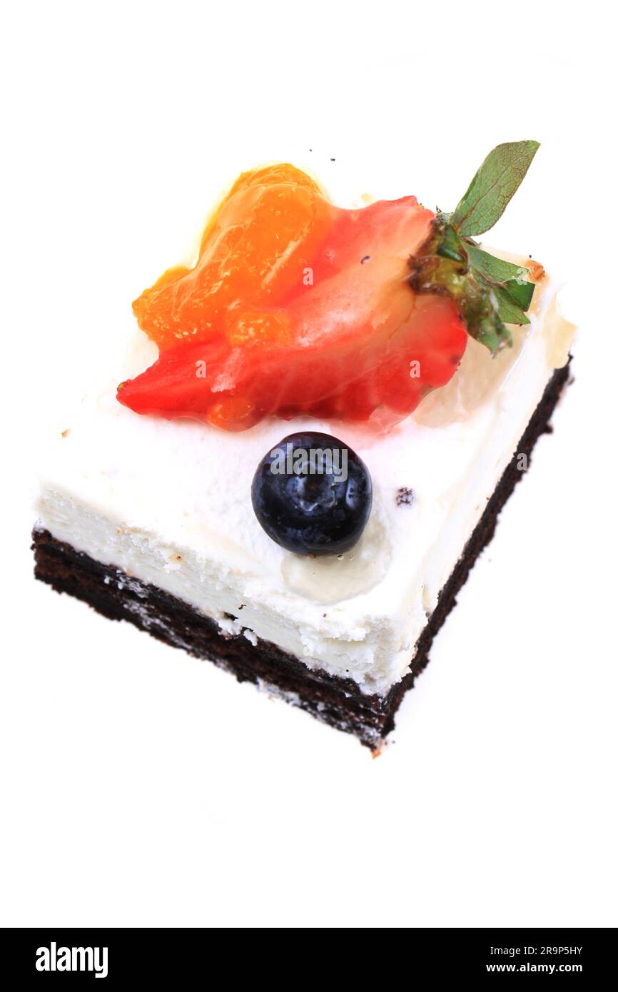 Typical Czech Chocolate Dessert Isolated On The White Background Stock