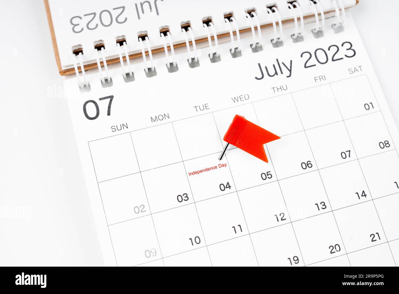 National holidays. On the calendar grid, the date and push pin - June 4 ...