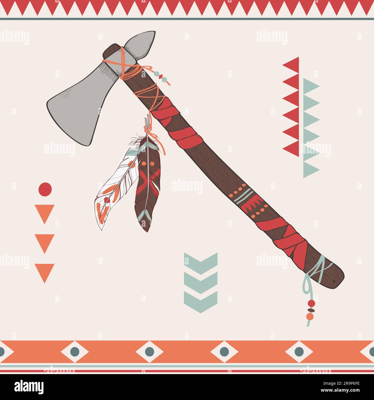 Vector illustration of native American indian tomahawk Stock Vector ...