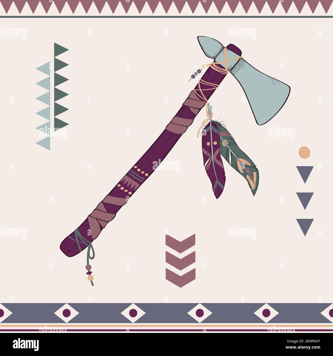 Vector illustration of native American indian tomahawk Stock Vector ...