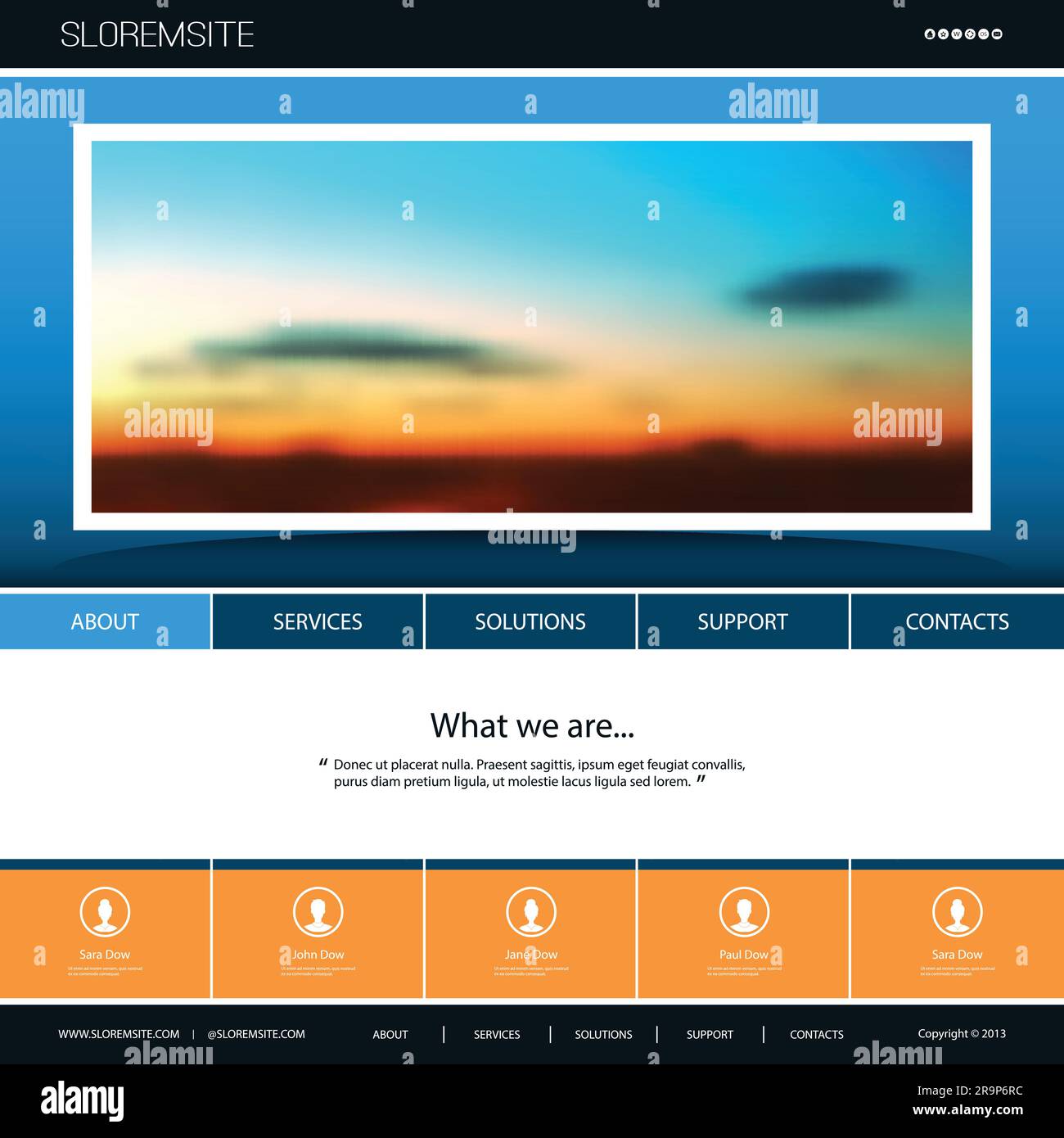 Website Design Template for Your Business with Sunset Sky Image ...
