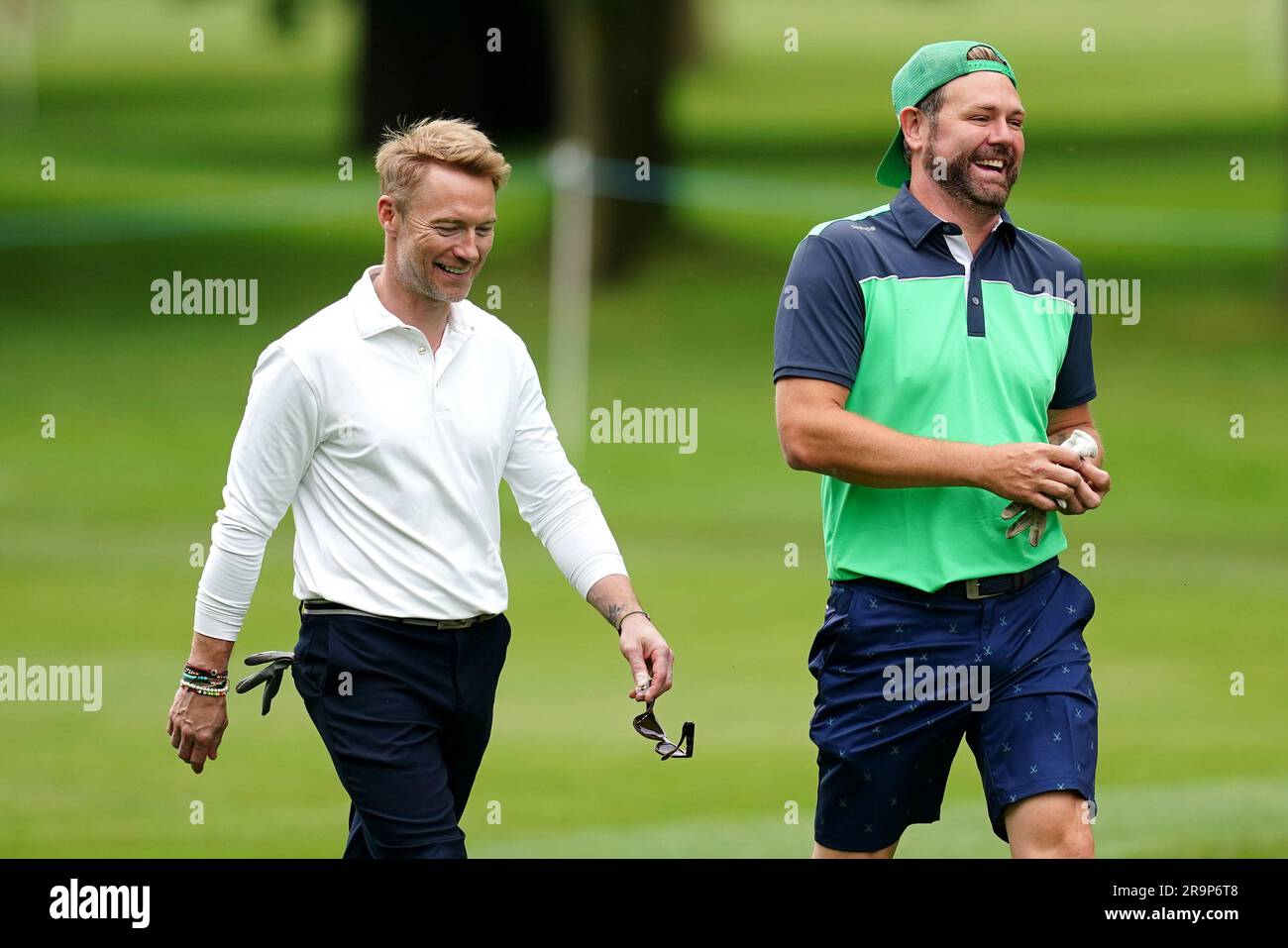 Ronan Keating (left) and Brian McFadden during the Pro-Am day ahead of ...