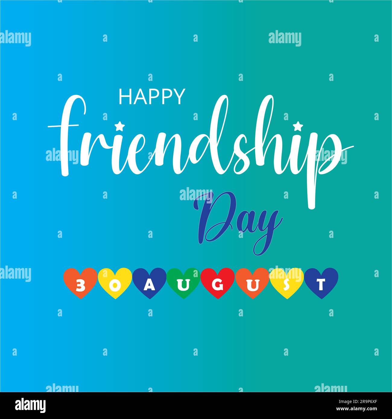 Friendship day banner with colored hearts on a white background Stock ...
