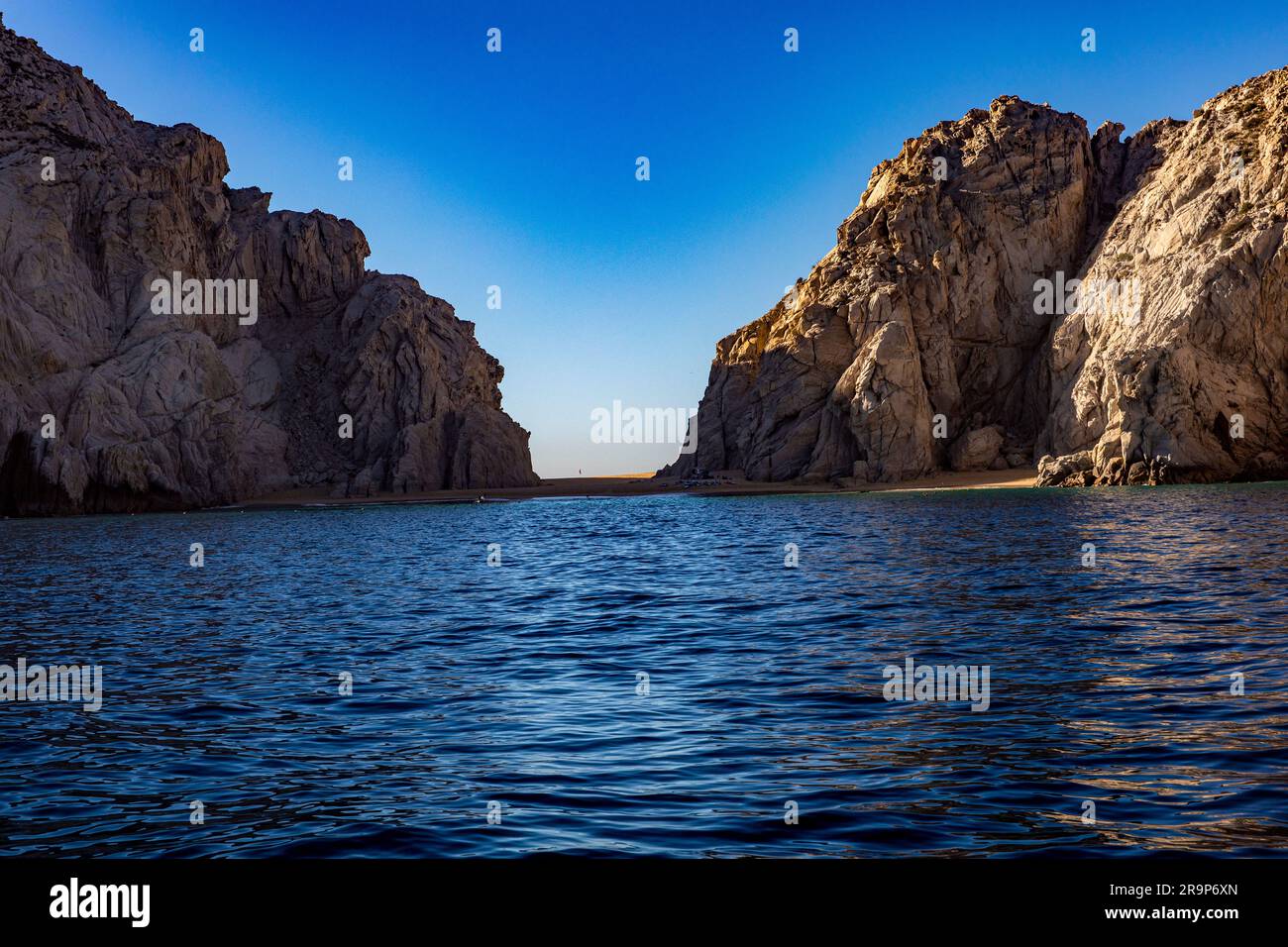 The famous beach of lovers in Cabo San Lucas near the arch, in the Gulf ...