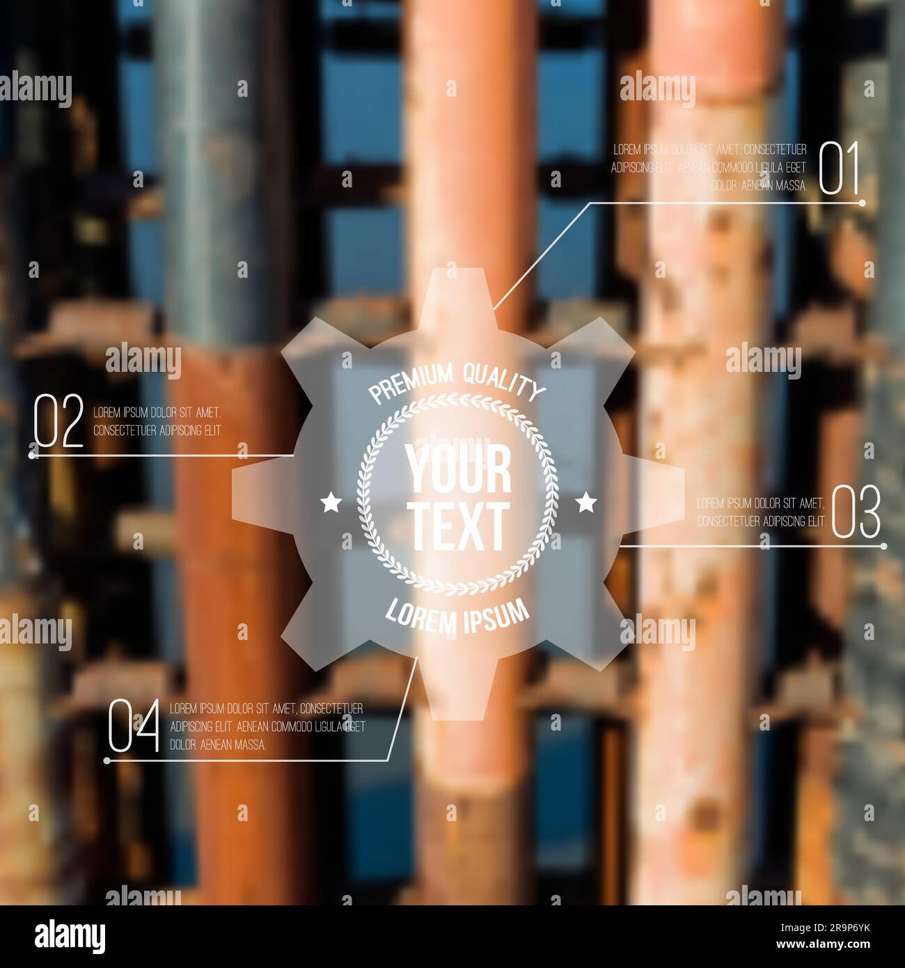 Vector blurred industrial background with label. Can be used as website ...