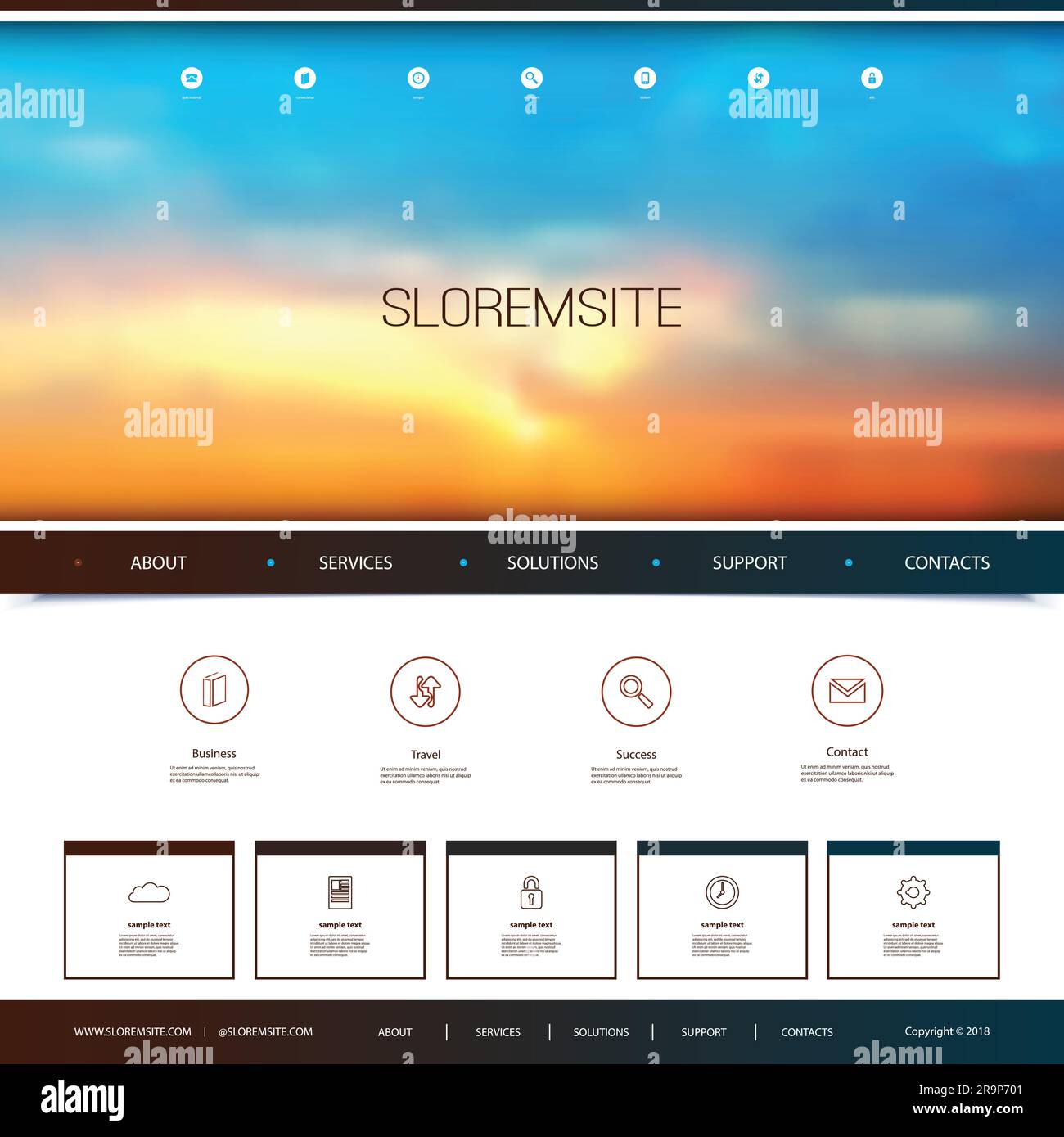 Website design template for your business with sunset sky image ...