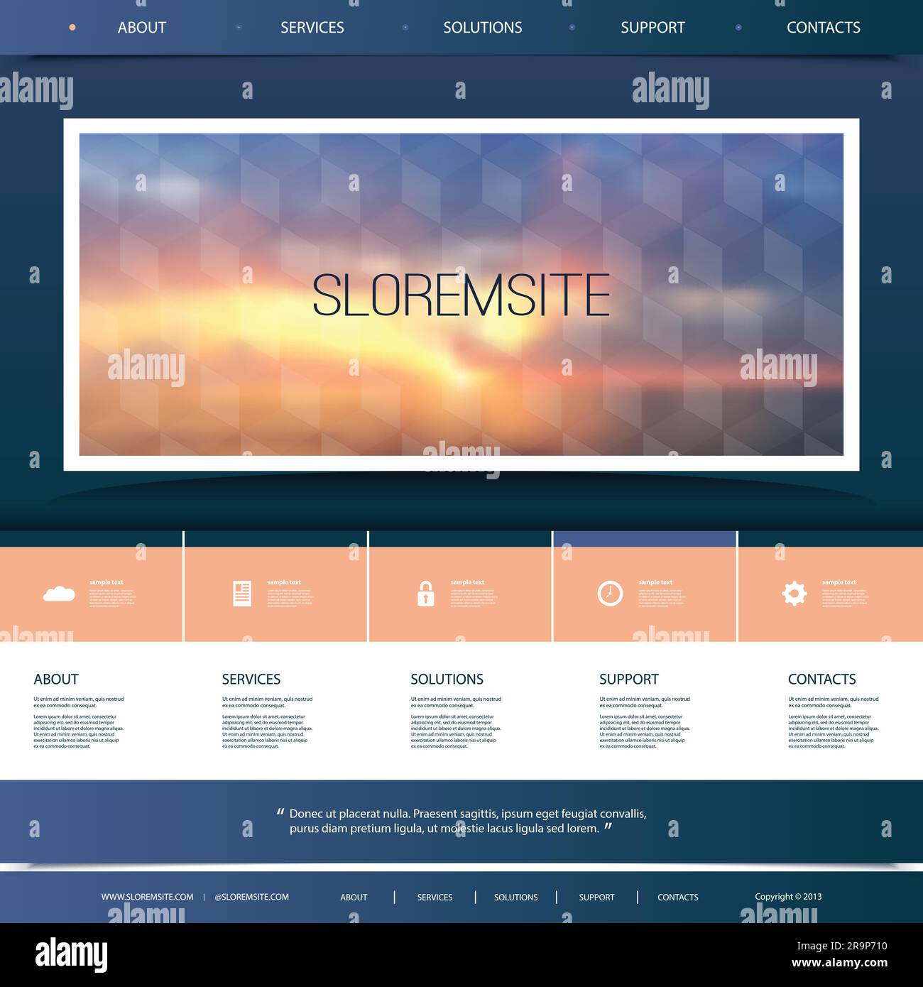 Website Design Template for Your Business with Sunset Sky Image ...