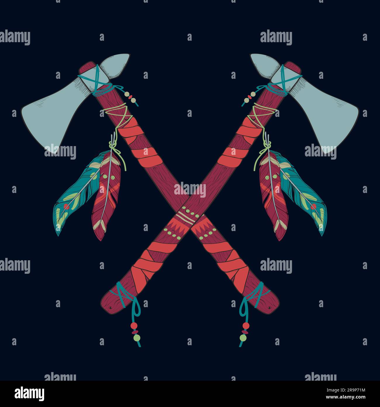 Vector illustration of native American indian tomahawks Stock Vector ...