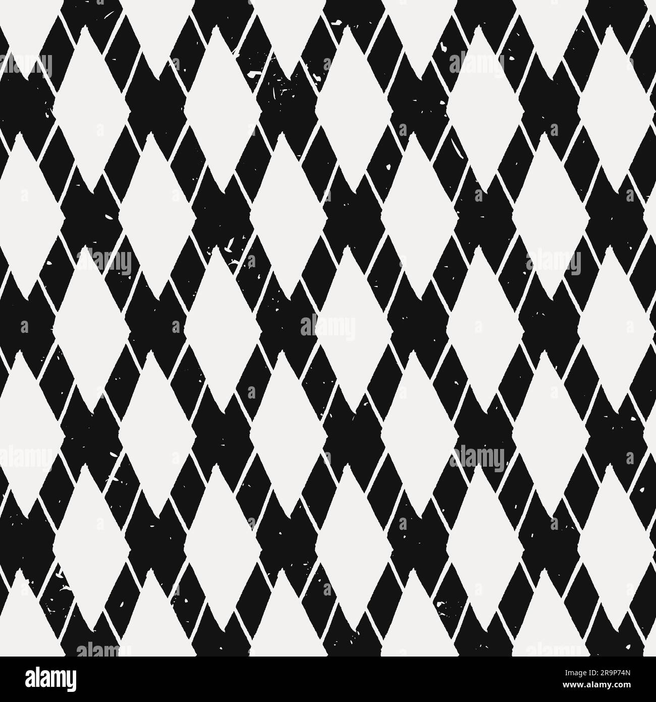 Vector grunge seamless pattern with diamonds and lines. Abstract ...