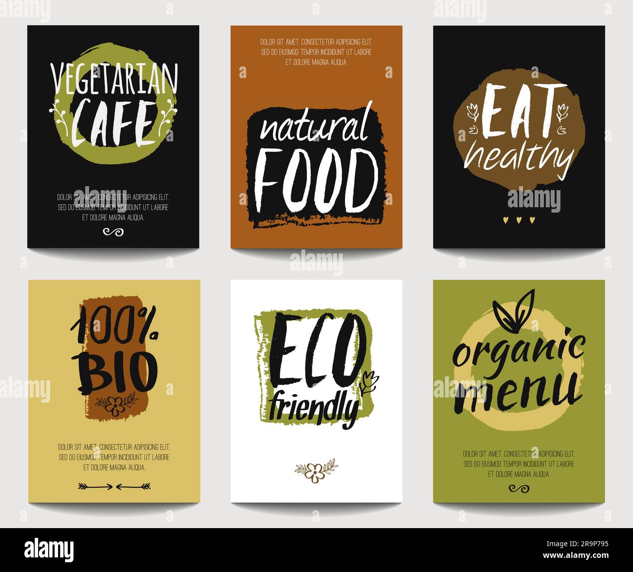 Vector set with eco friendly and organic food templates Stock Vector ...