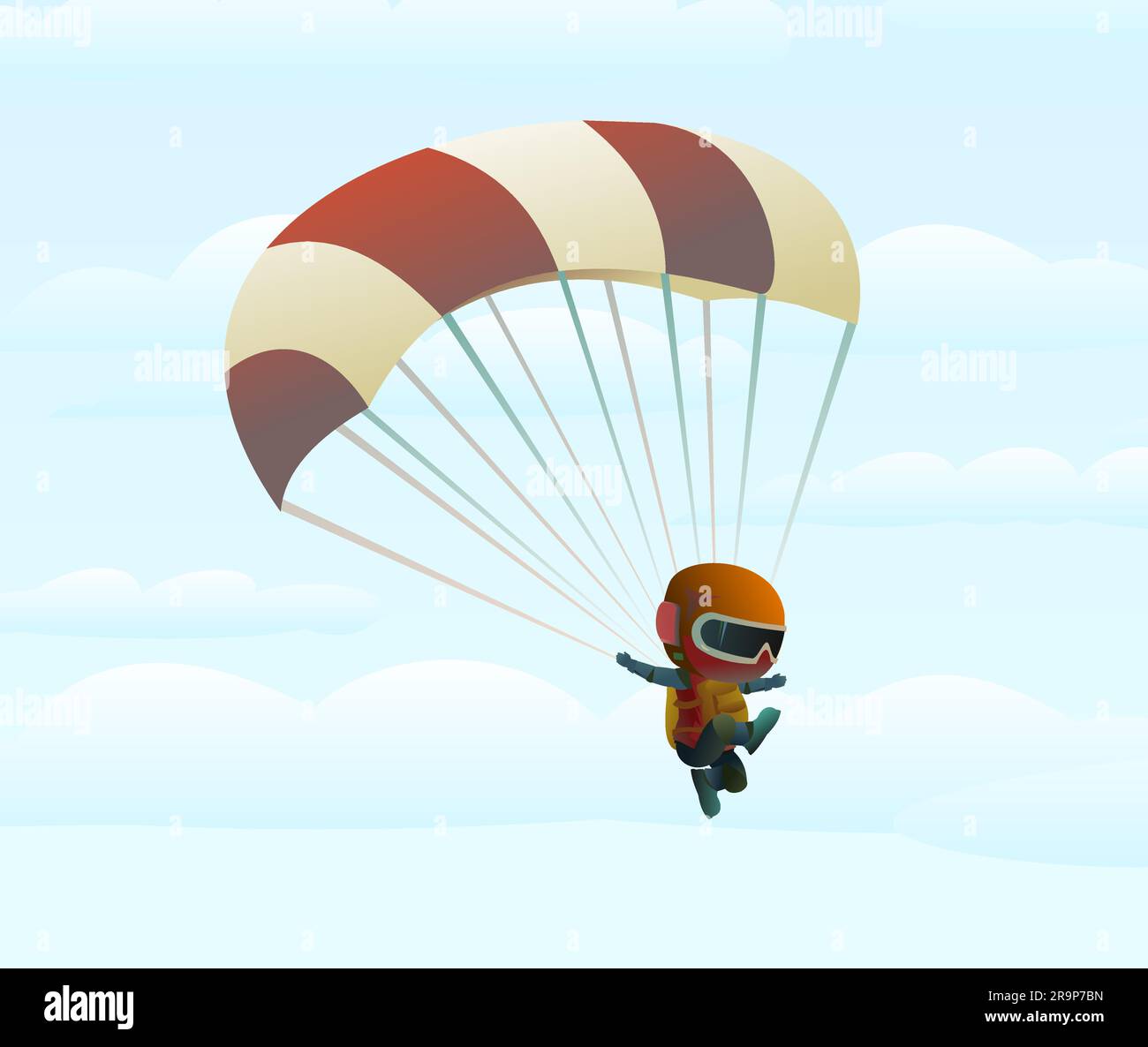 Animated Cartoonish Skydiving