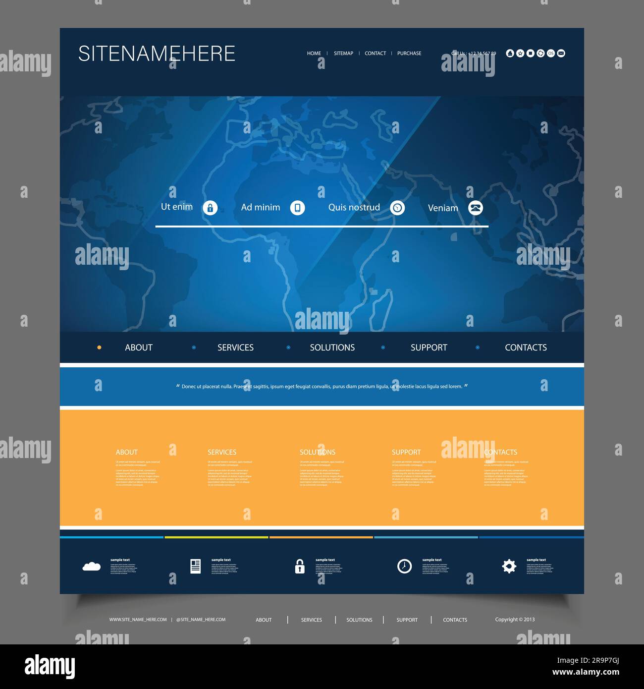 Business, Connection, Network - Website Template Design Stock Vector ...