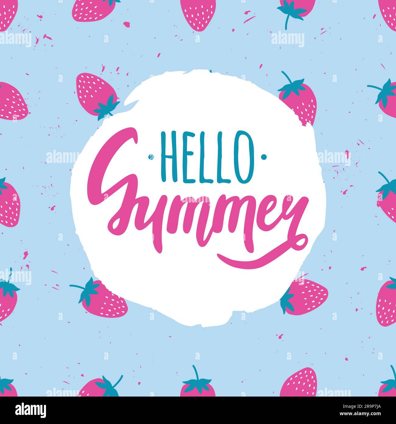 Vector seamless pattern with strawberries. Cute fruit background with ...