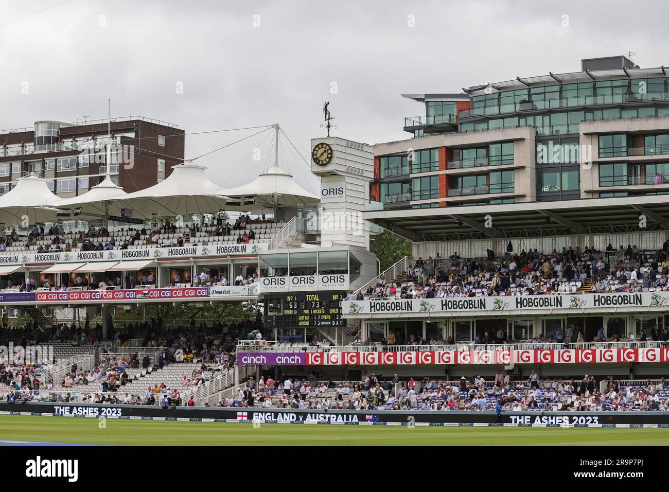 The Lords clock tower during the LV= Insurance Ashes Test Series Second ...