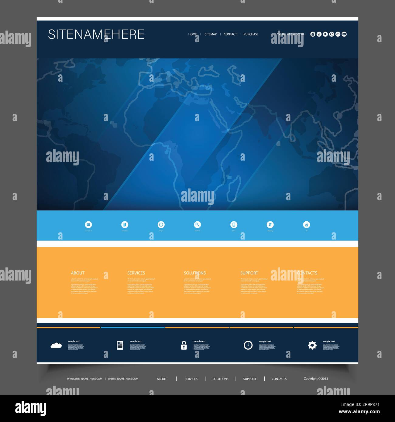 Business, Connection, Network - Website Template Design Stock Vector ...