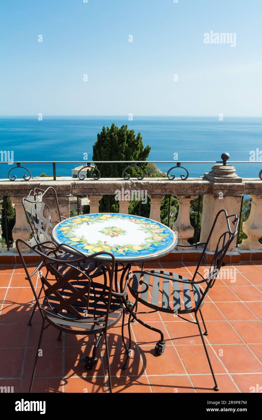 Terrace with table and chair hi-res stock photography and images - Alamy