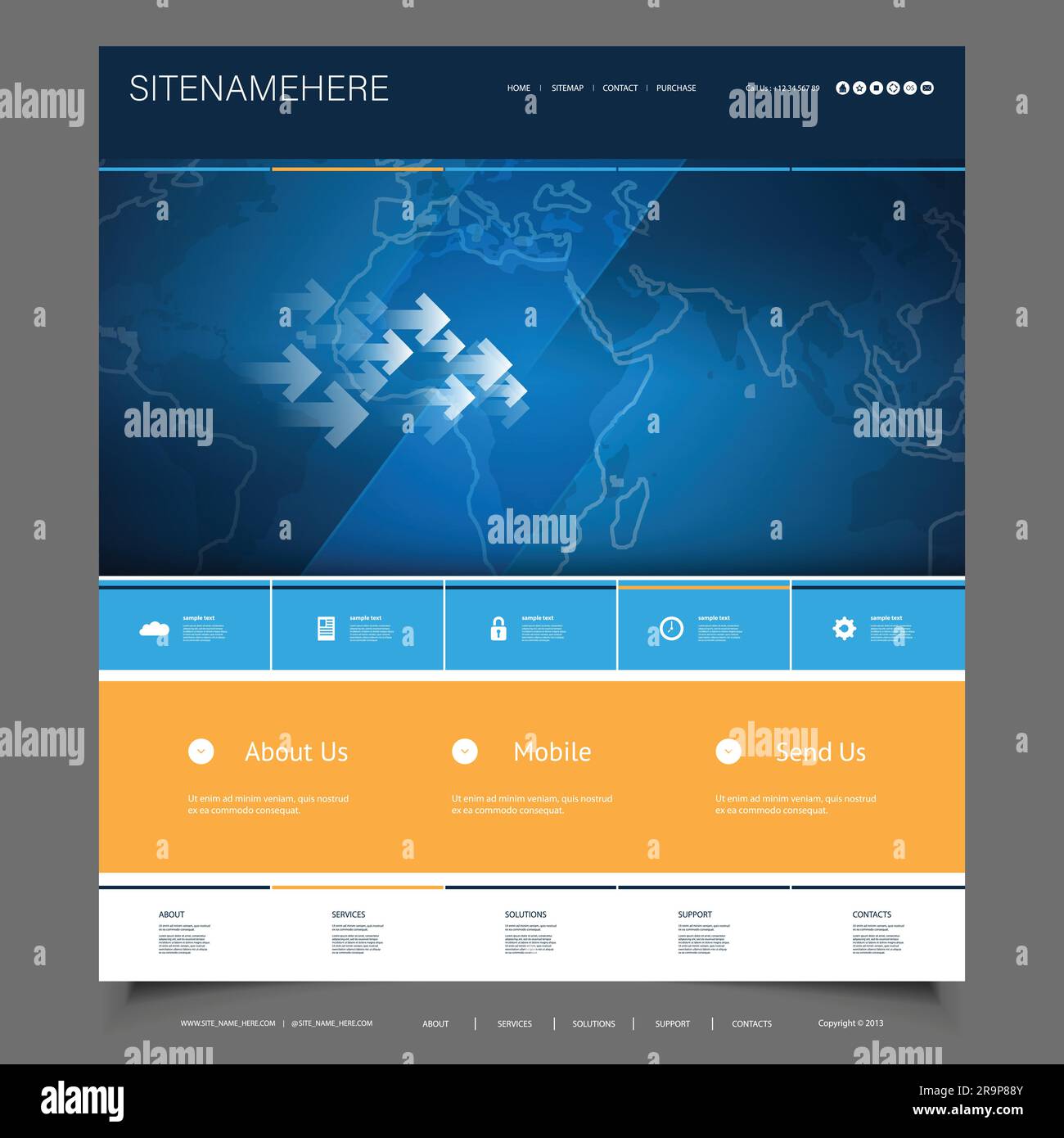 Business, Connection, Network - Website Template Design Stock Vector ...
