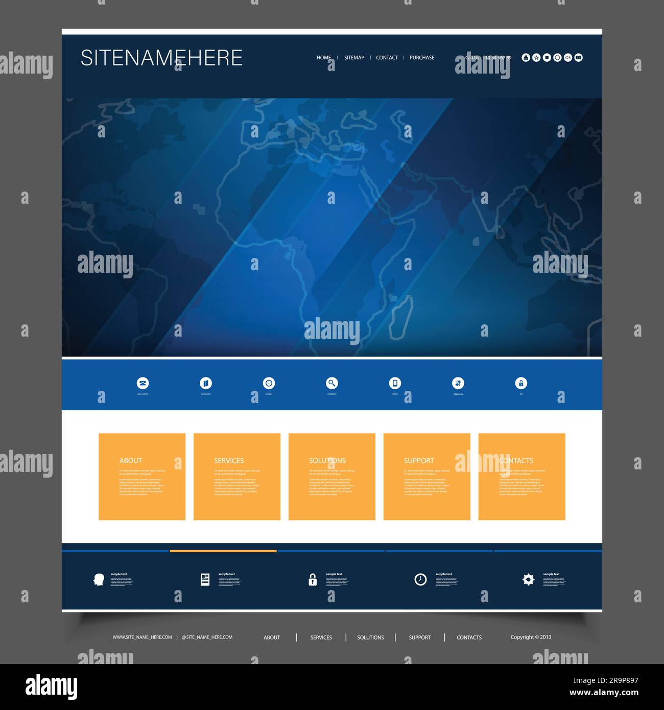 Business, Connection, Network - Web Site Template Design Stock Vector ...