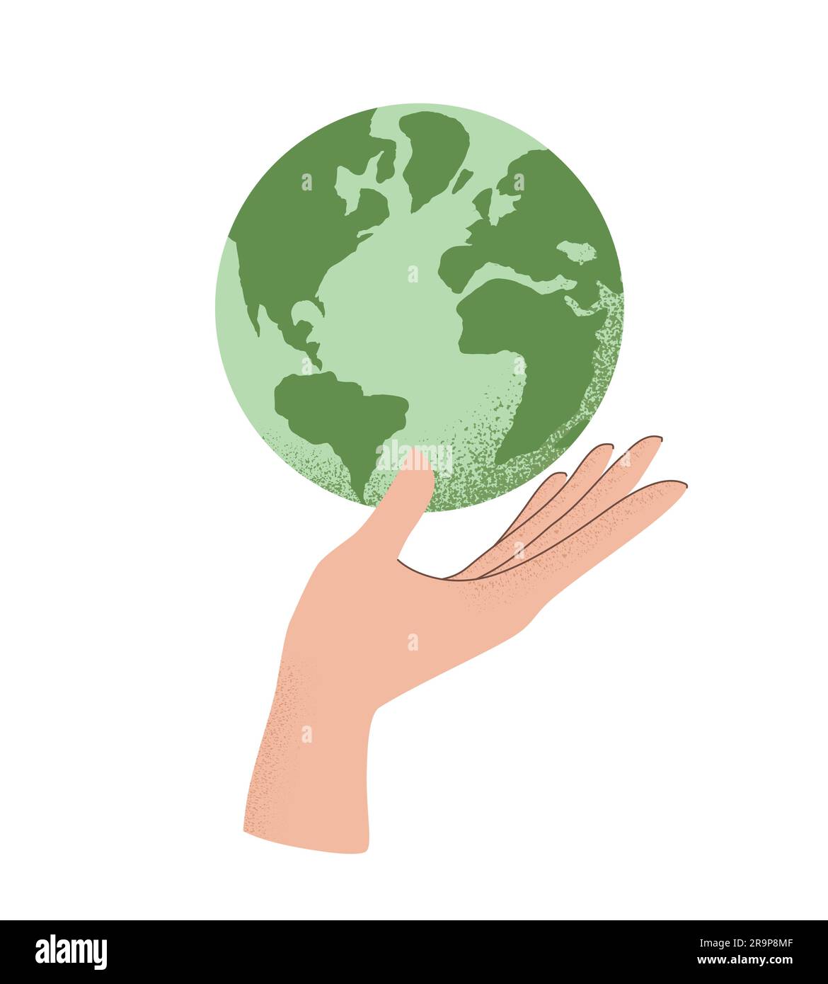 Vector Illustration Of Human Hand Holding Earth Globe Concept Of World