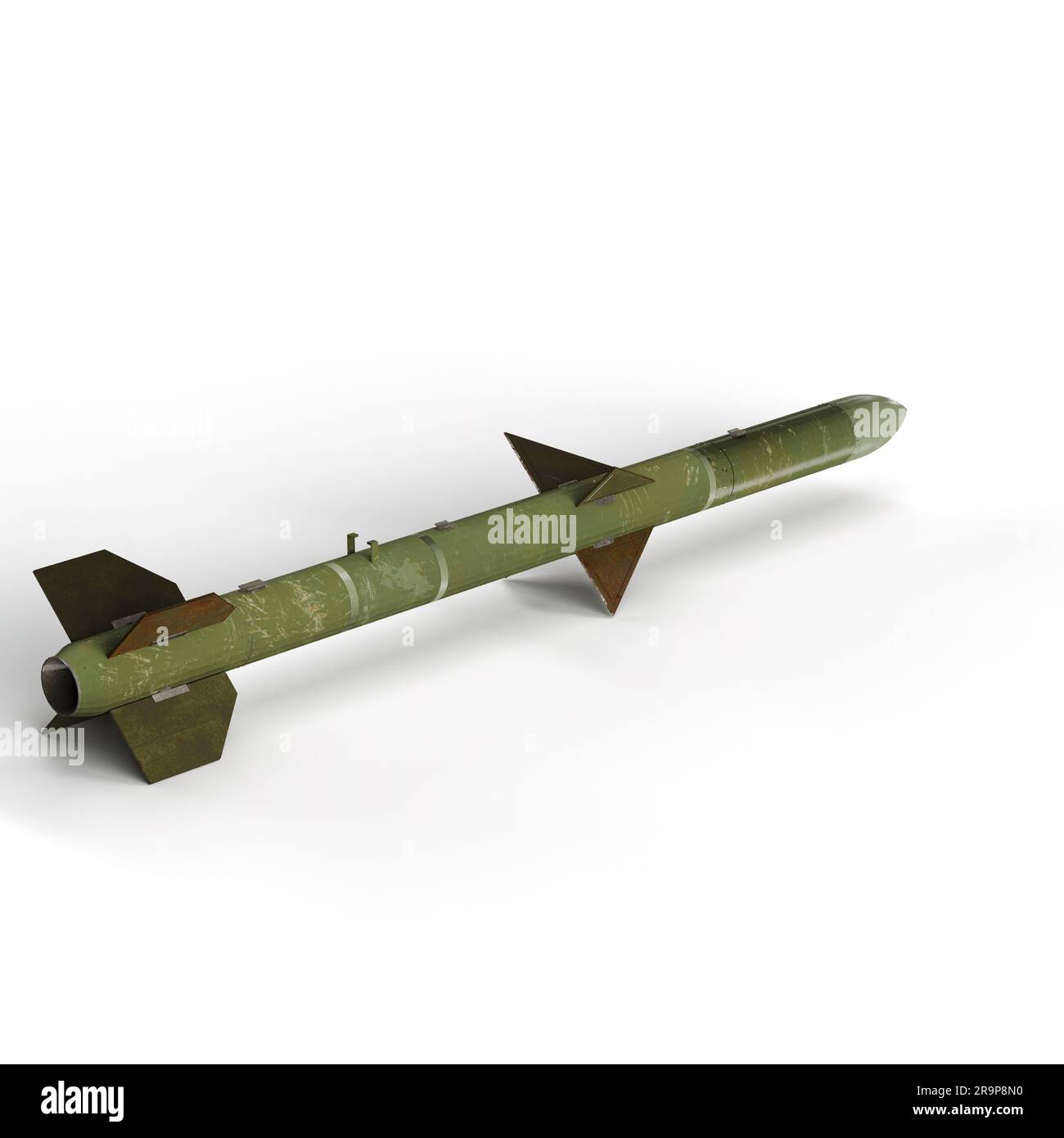 A 3d rendering of an army air force bomb model on a white surface Stock ...
