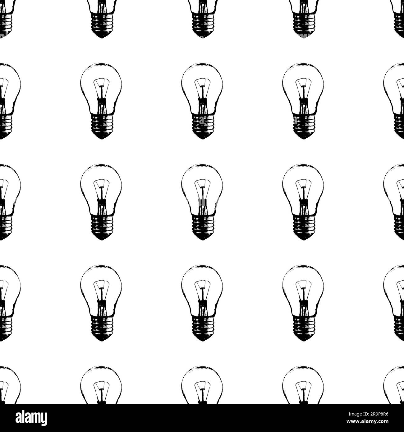 Vector seamless pattern with light bulbs. Modern hipster sketch style ...