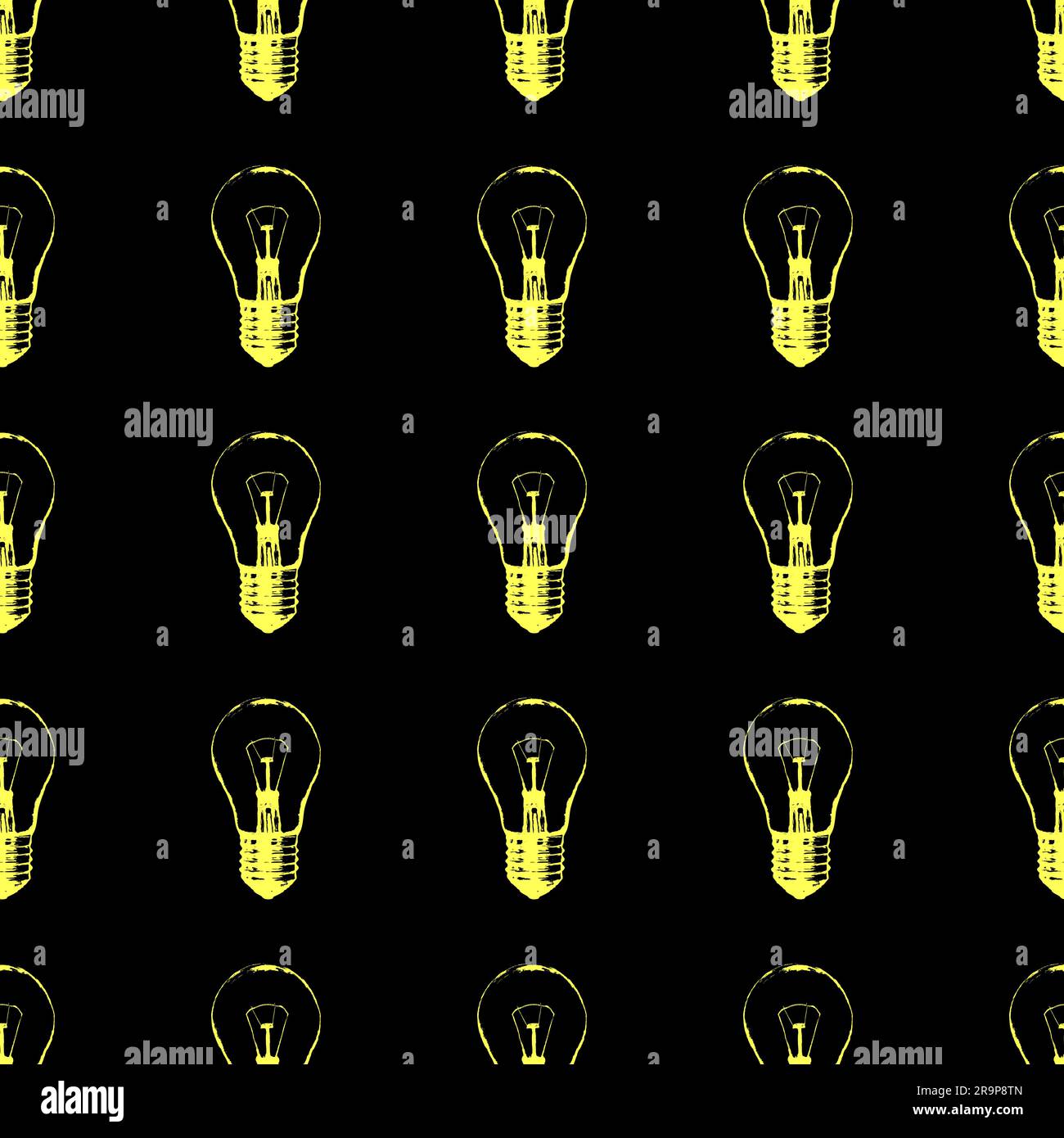 Vector seamless pattern with light bulbs. Modern hipster sketch style ...