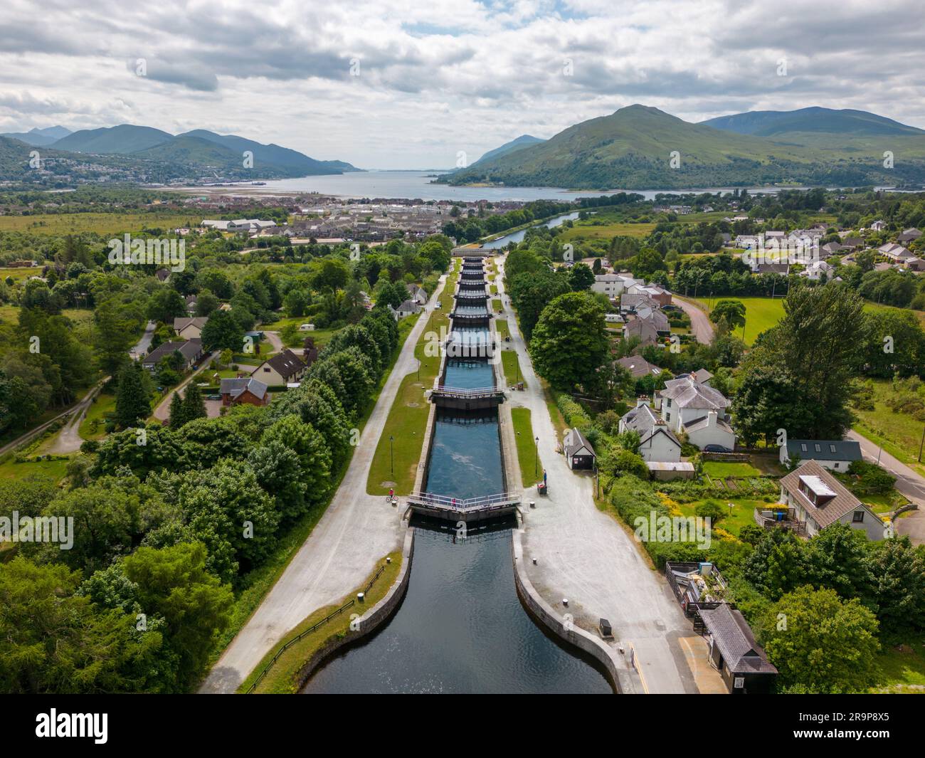 An aerial drone photo of the Neptune's stairs in Fort William. This is ...